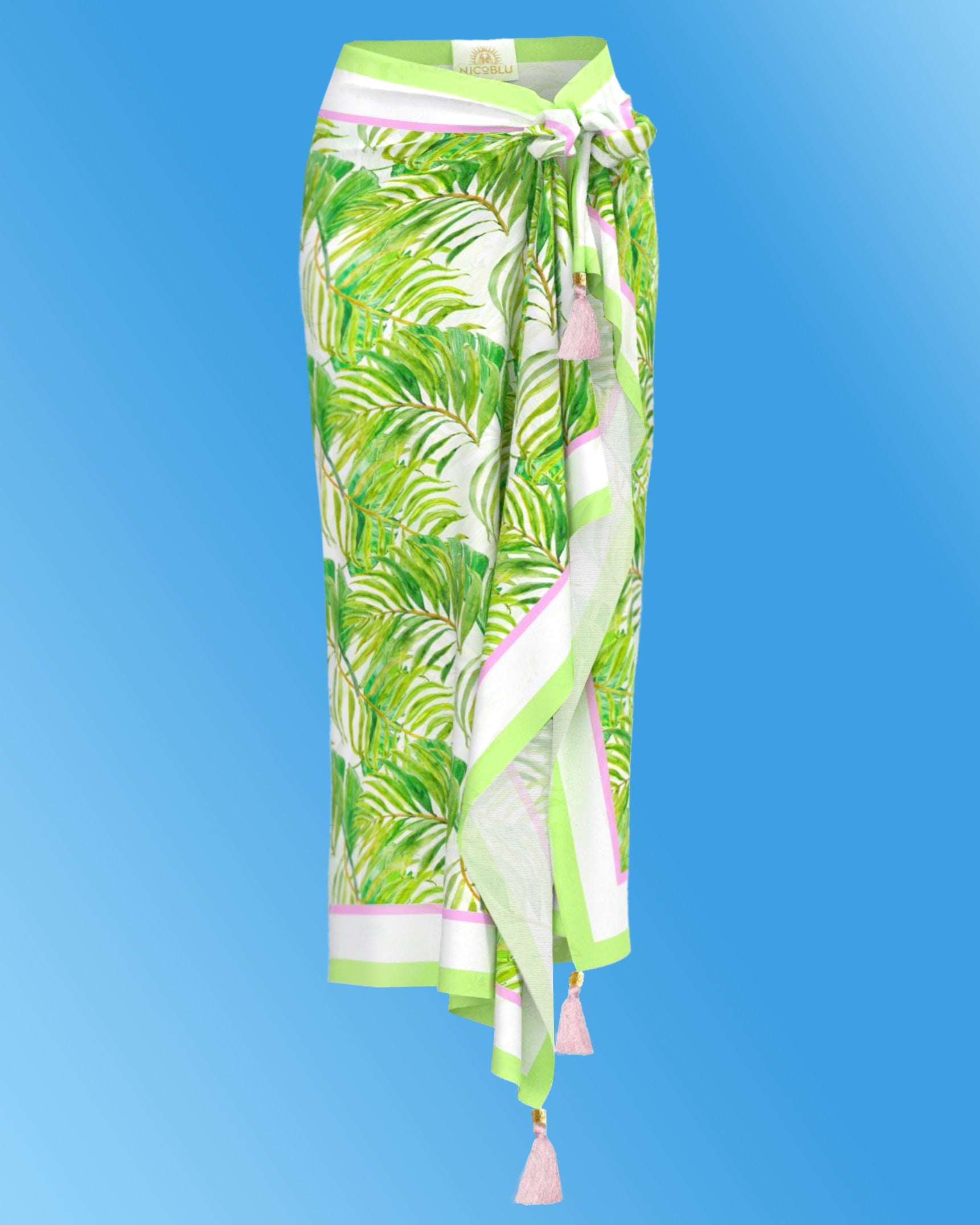 NicoBlu® Ashley Organic Cotton Pareo in Palm Print