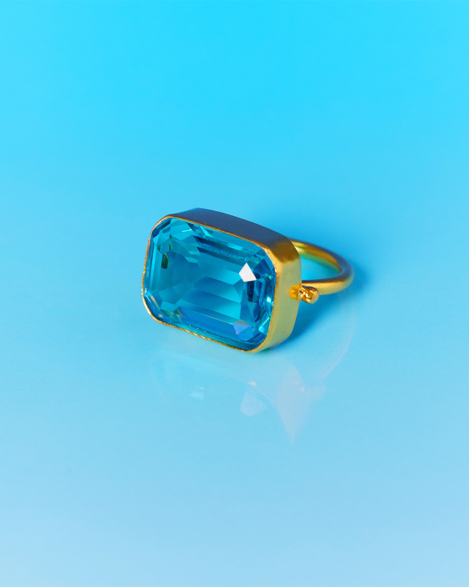 NicoBlu® Regency Statement Ring in Crystal Blue
